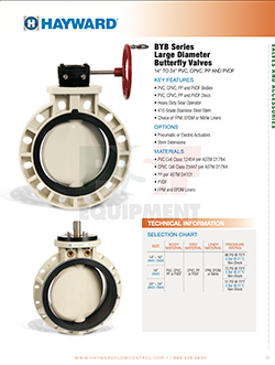 HAYWARD Valve BYB SERIES LARGE DIAMETER BUTTERFLY VALVES - PSF Equipment