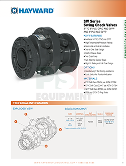 HAYWARD SW SERIES SWING CHECK VALVES - PSF Equipment