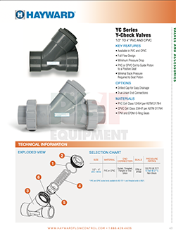 HAYWARD YC SERIES Y-CHECK VALVES - PSF Equipment